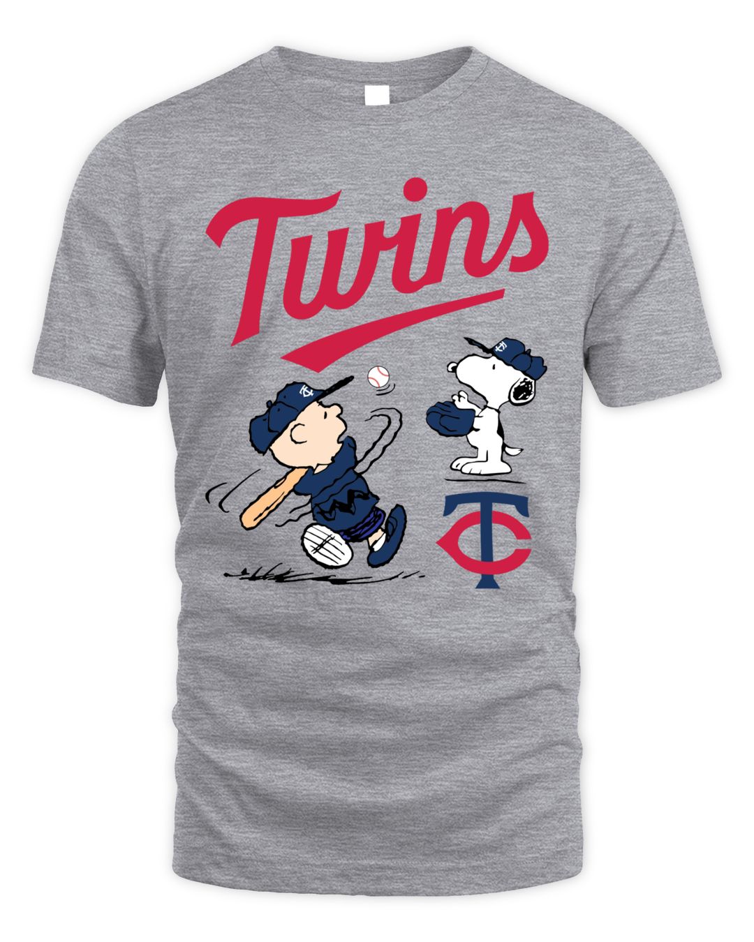 Peanuts Charlie Brown And Snoopy Playing Baseball Minnesota Twins T ...